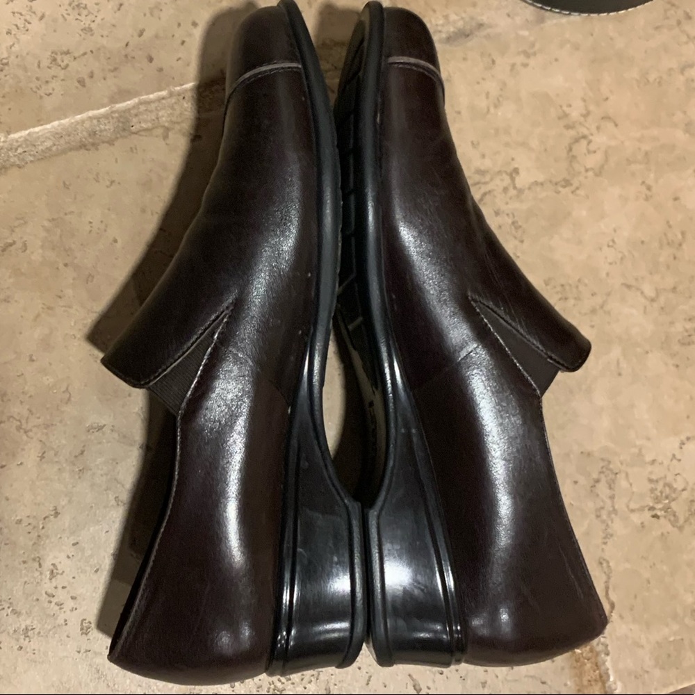 Narrow Dark Brown Leather “Wedge Walker” Loafers - Gem